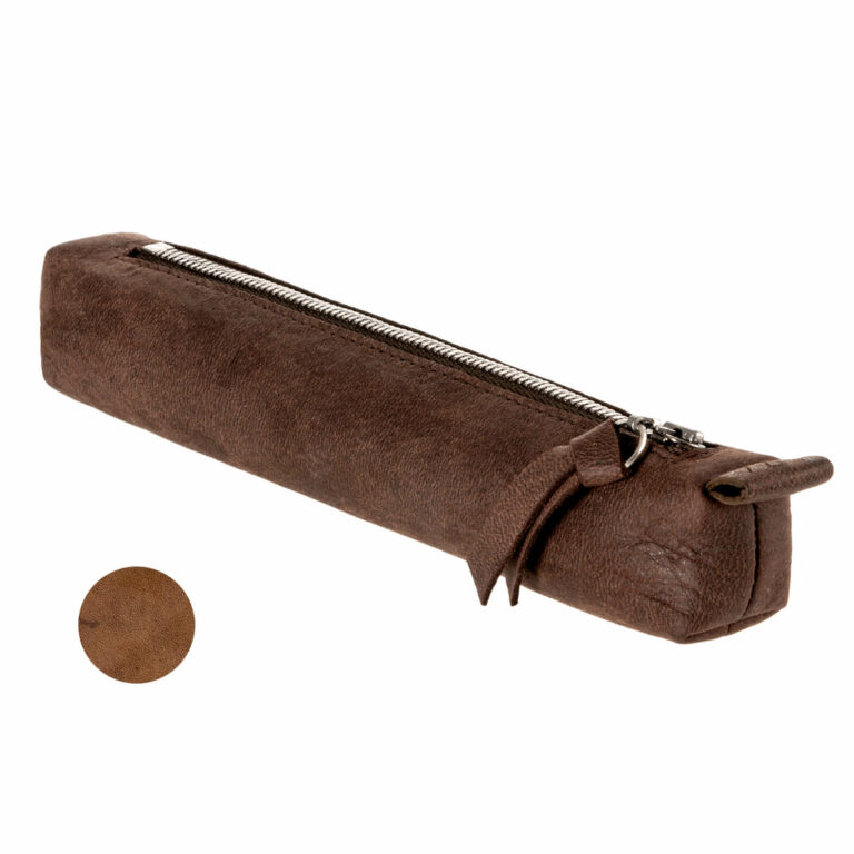 Handgenähtes Stifteetui aus Bio-Leder, extra schmal