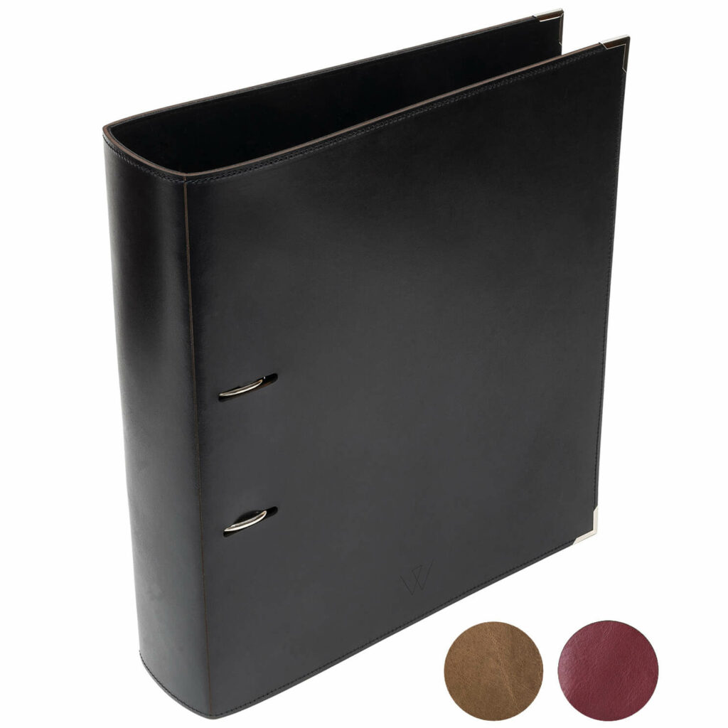 Hochwertiger Ordner aus Leder, Made in Germany